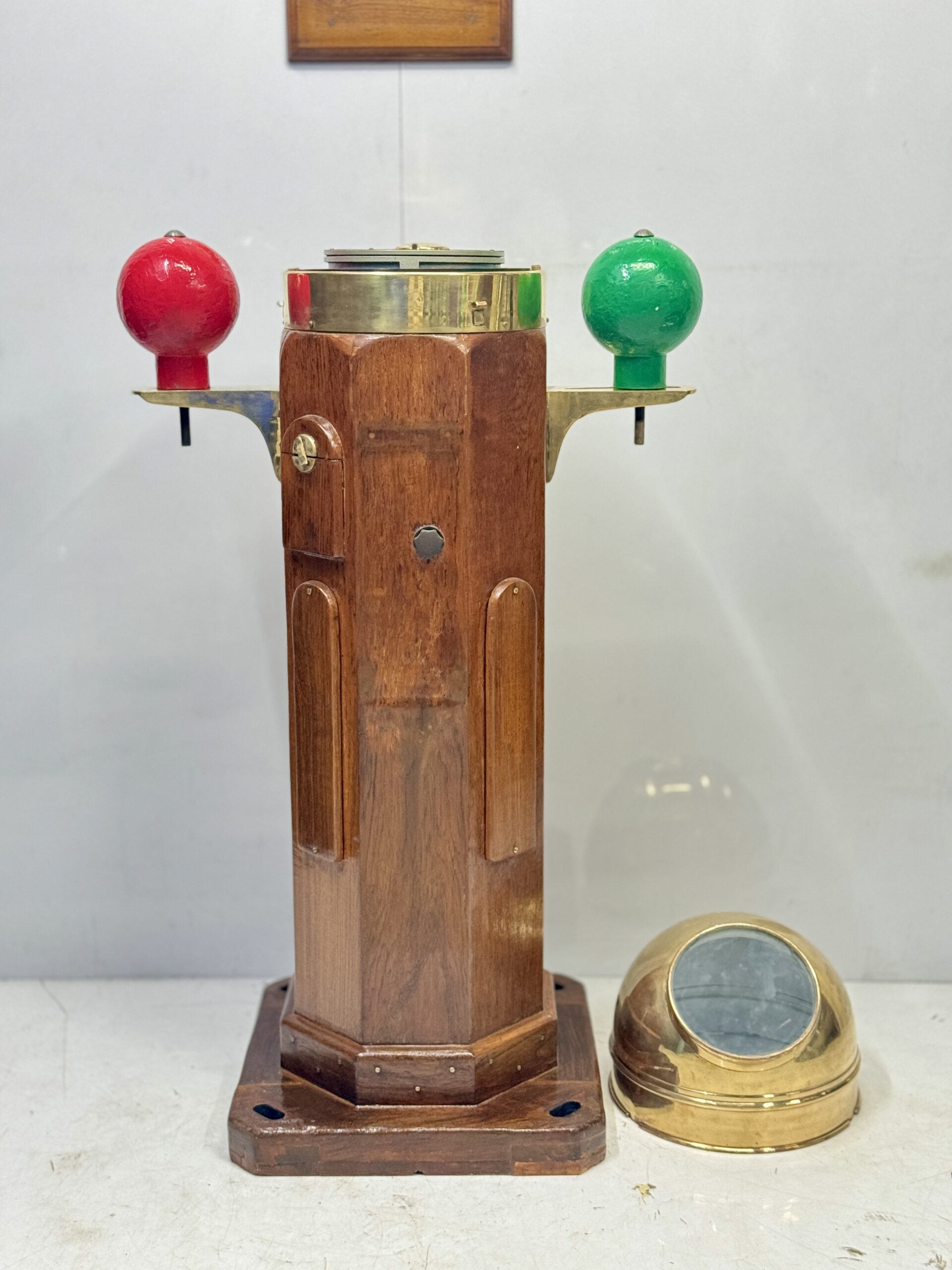 Made in Hamburg, Germany Old C. Plath Wooden & Brass Nautical Binnacle ...