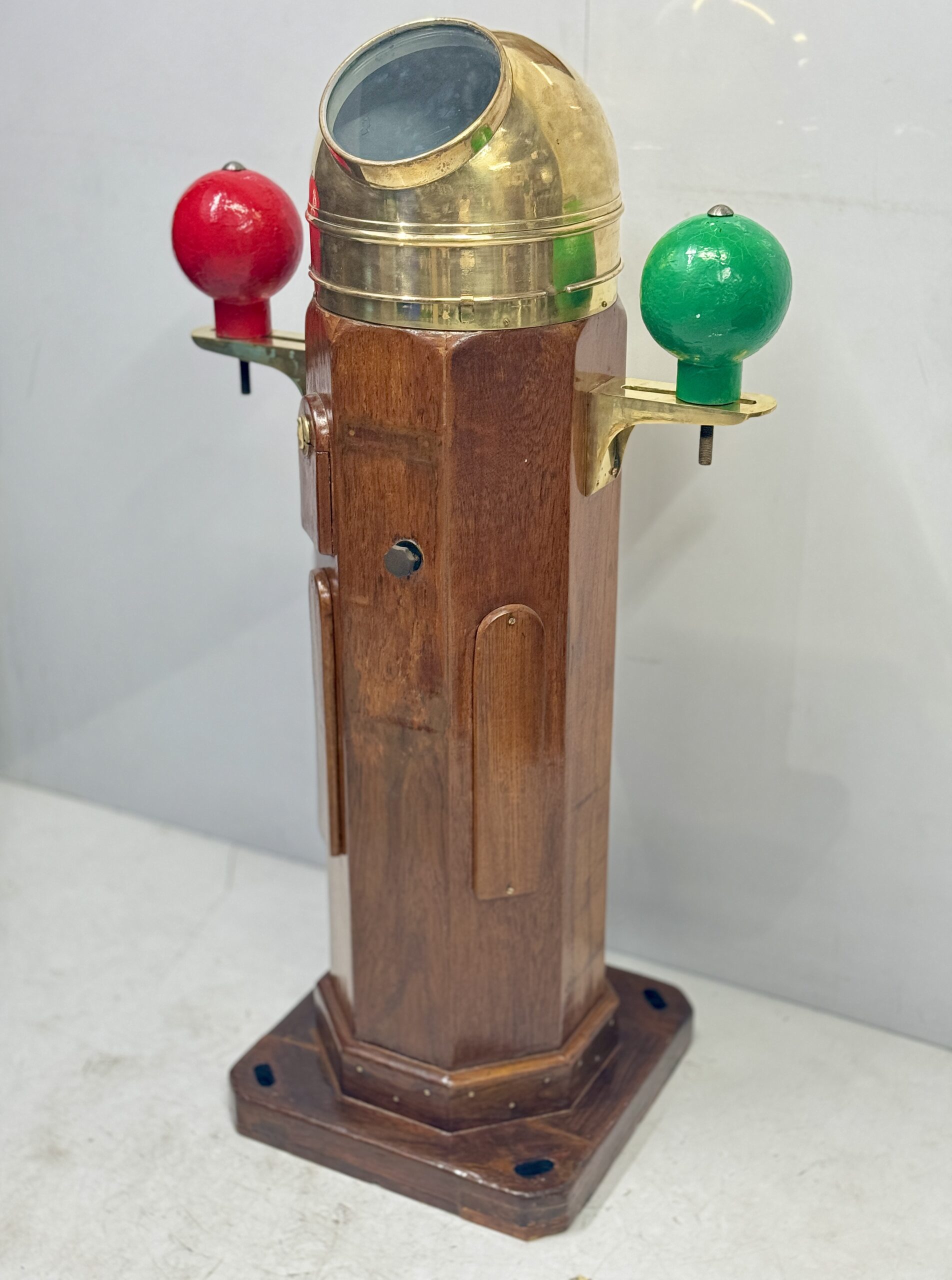 Made in Hamburg, Germany Old C. Plath Wooden & Brass Nautical Binnacle ...