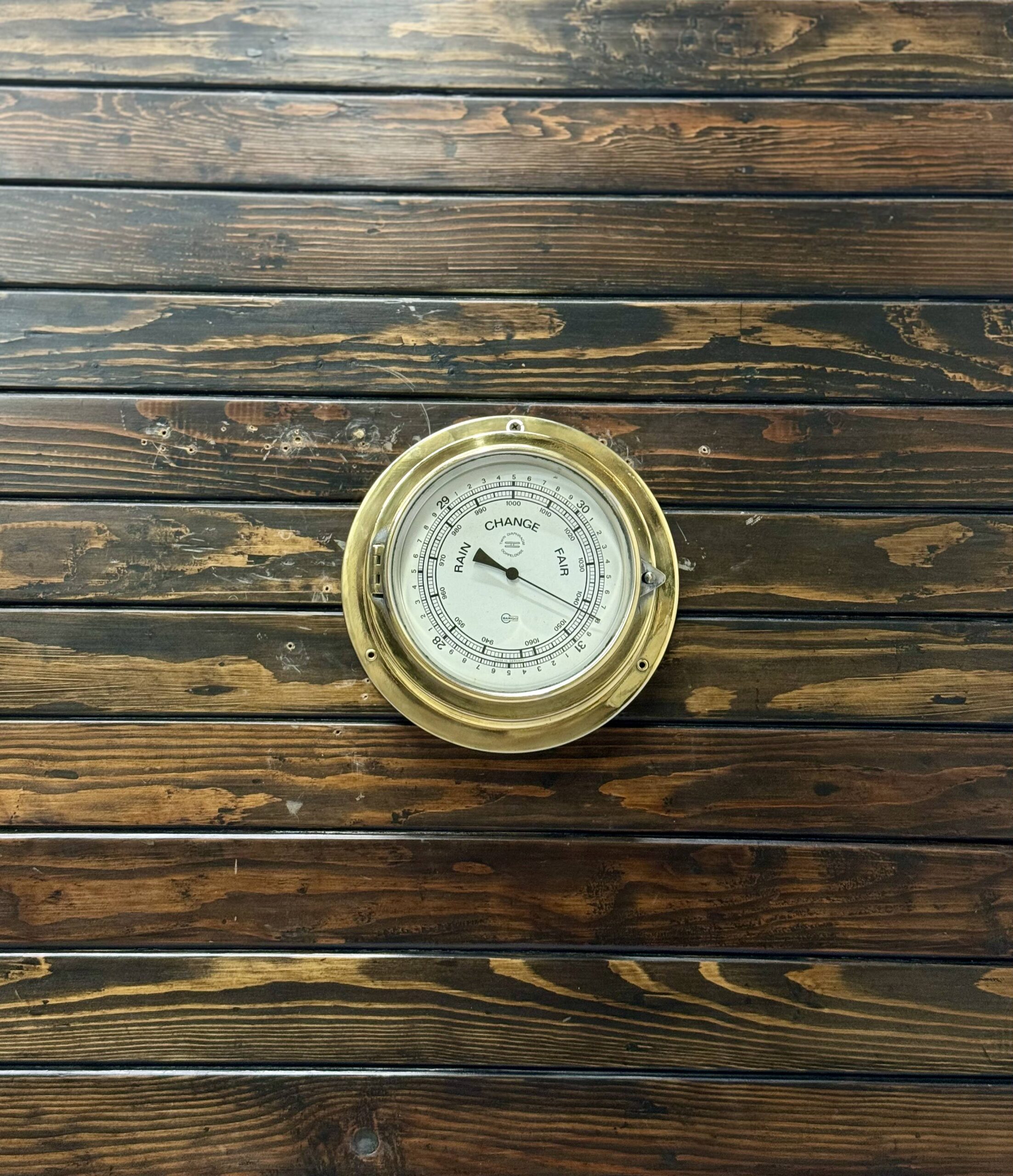 Marine Rain Change Fair Antique Old Pilot Compensated Ship Barometer ...