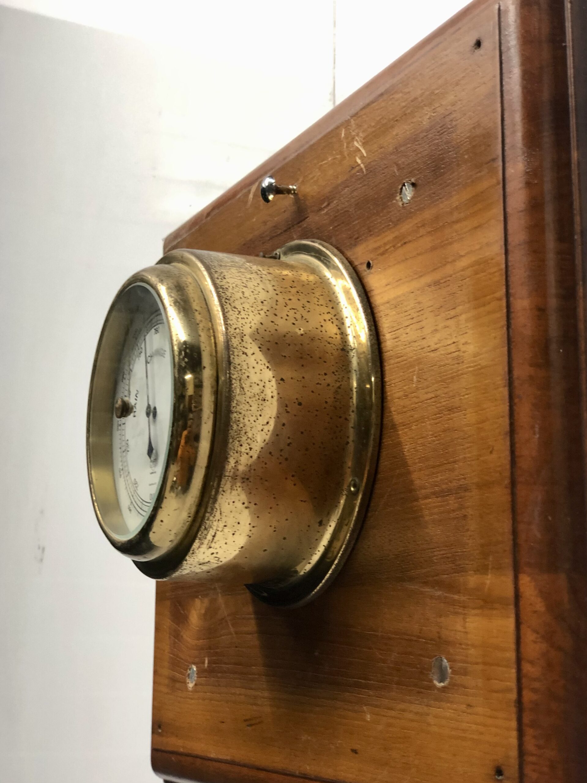 Marine Rain Change Fair Antique Old Pilot Compensated Ship Barometer ...