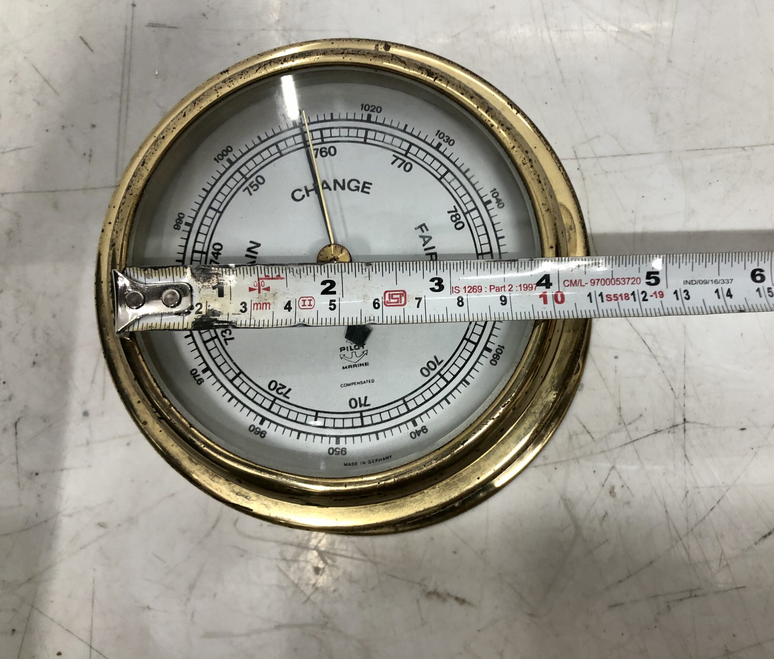 Marine Rain Change Fair Antique Old Pilot Compensated Ship Barometer ...