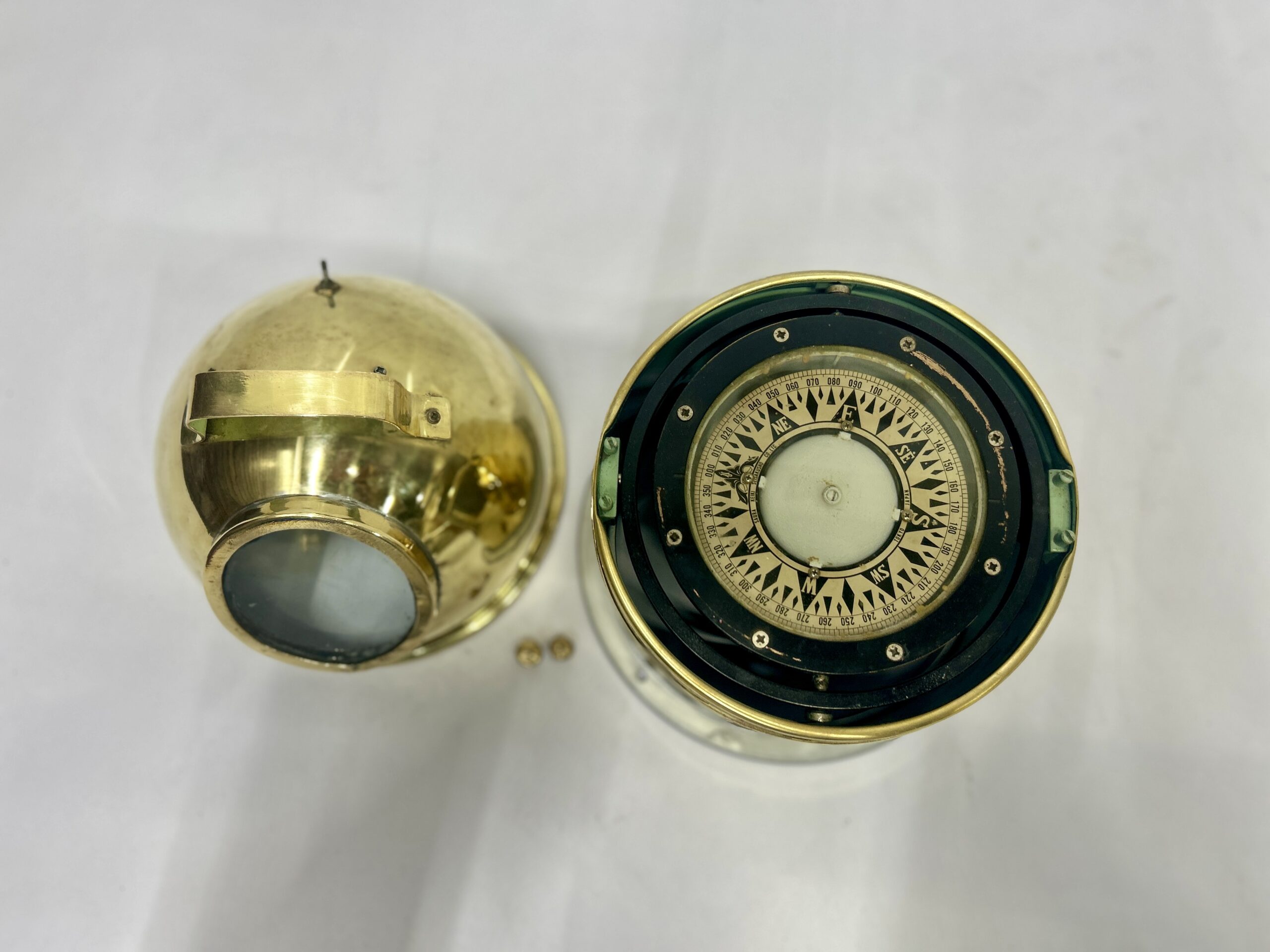 Nautical Navigation Saura Keiki Seisakusho Antique Brass Boat Compass ...