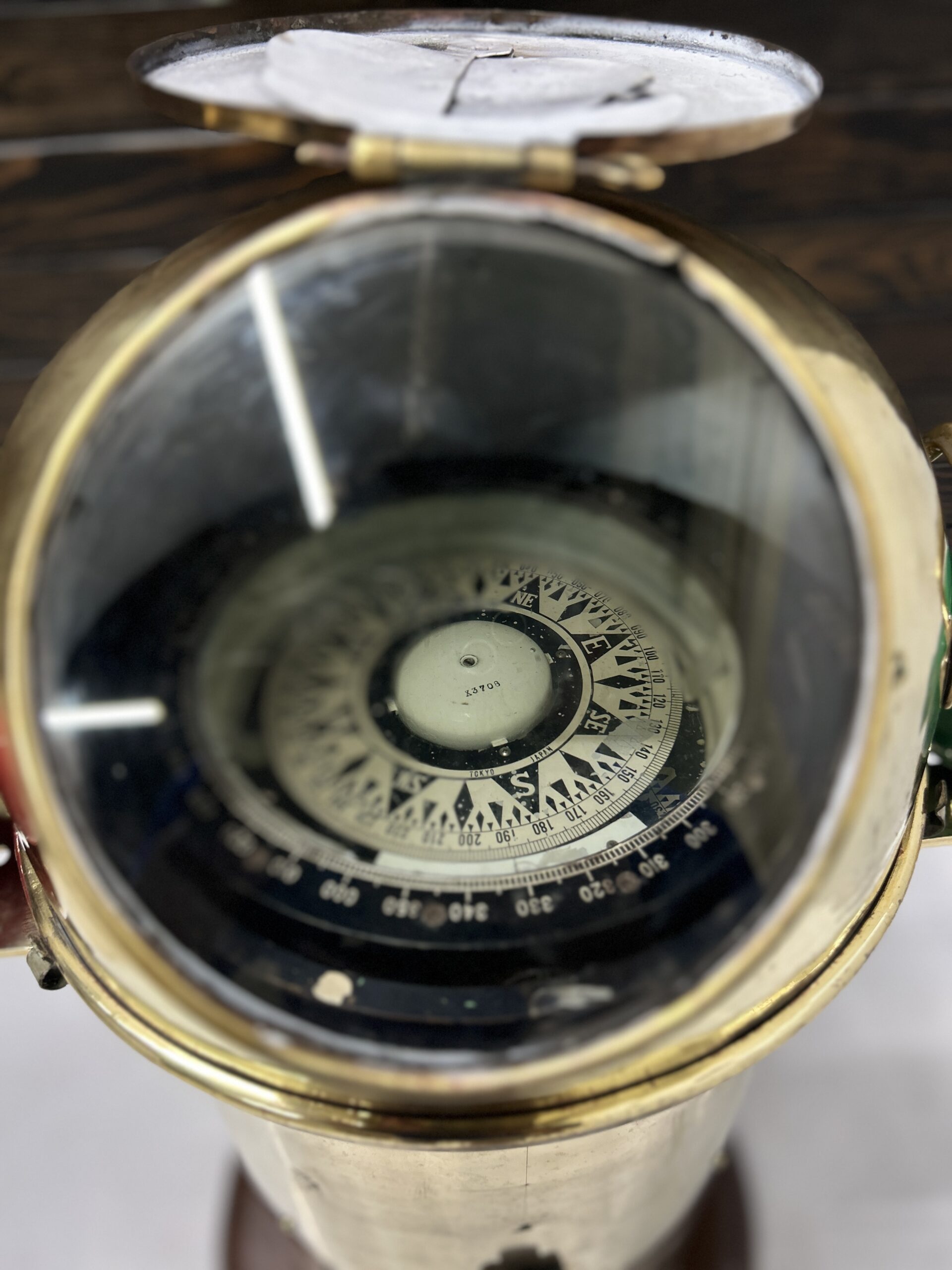 Giant Vintage Saura Keiki Seisakusho Brass Magnetic Binnacle Compass ...
