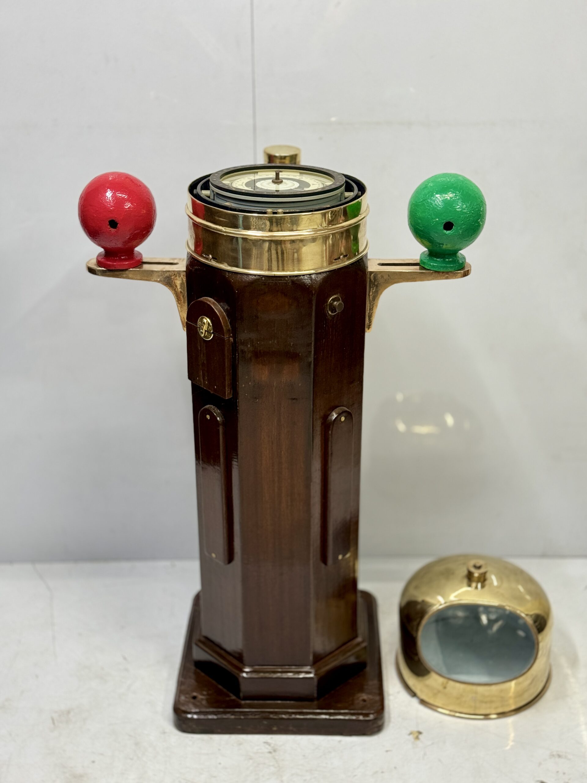 Original Big Size C. Plath Wood & Brass Maritime Binnacle Compass ...
