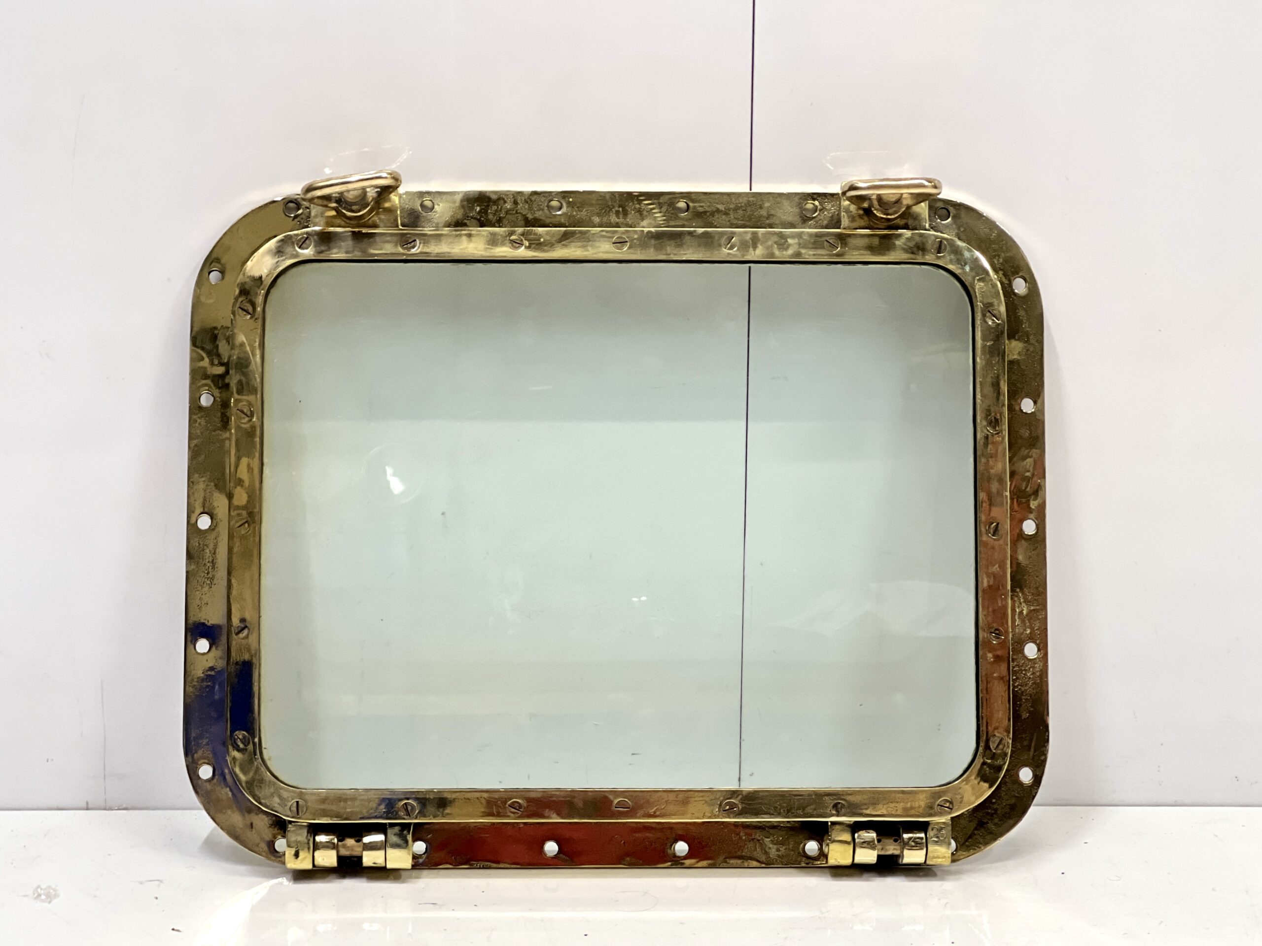 Original Ship Salvage Vintage Brass Nautical Square Window Porthole ...