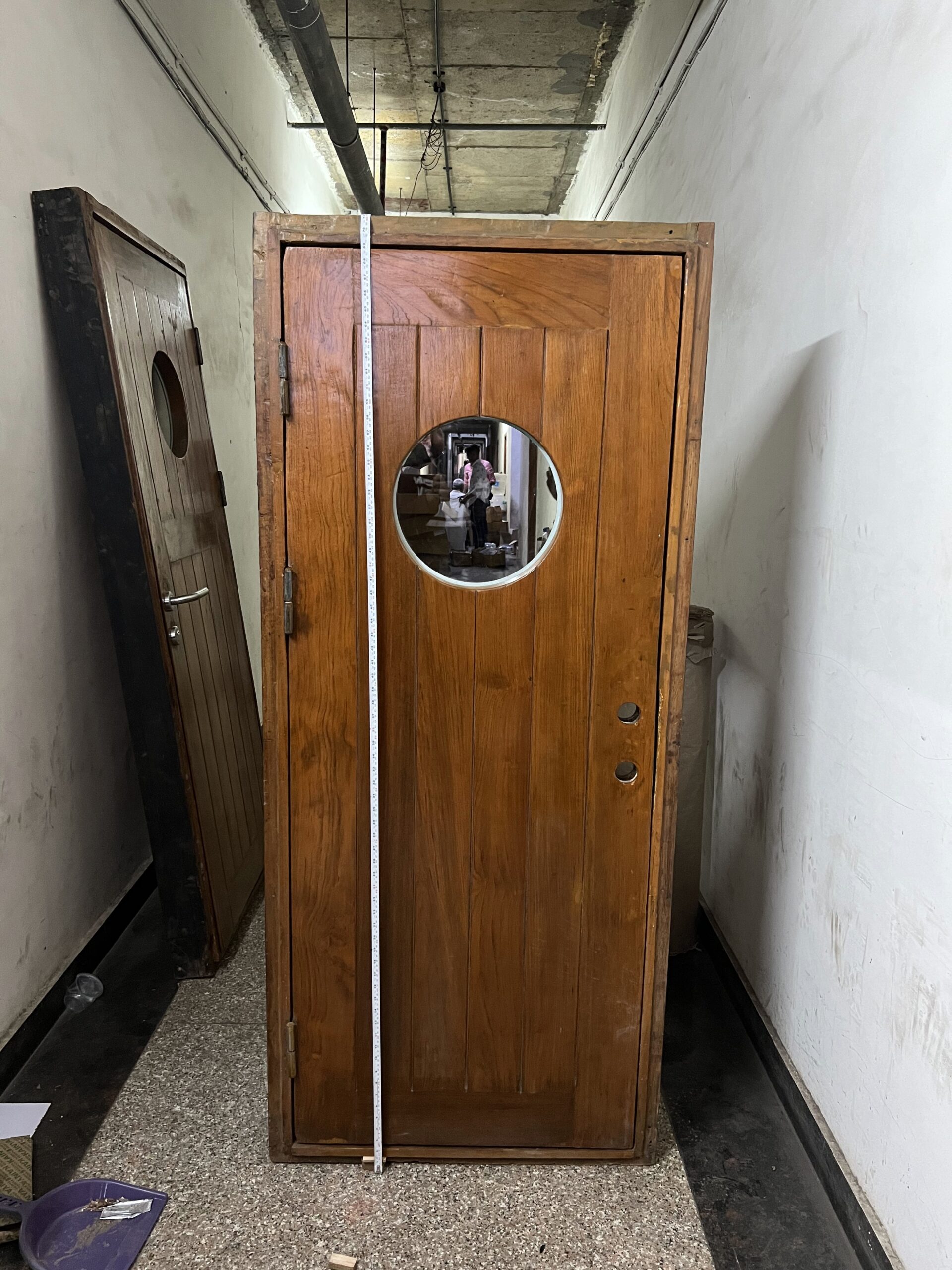 Ship Salvage Maritime Vintage Ship Wooden Door with Brass Porthole ...