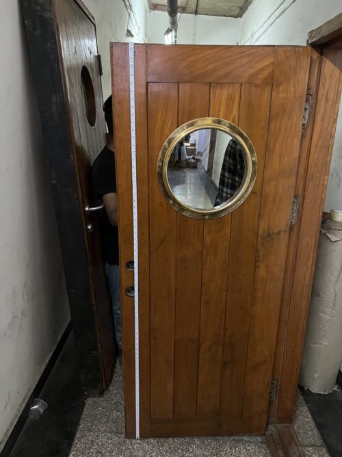 Ship Salvage Maritime Vintage Ship Wooden Door with Brass Porthole ...
